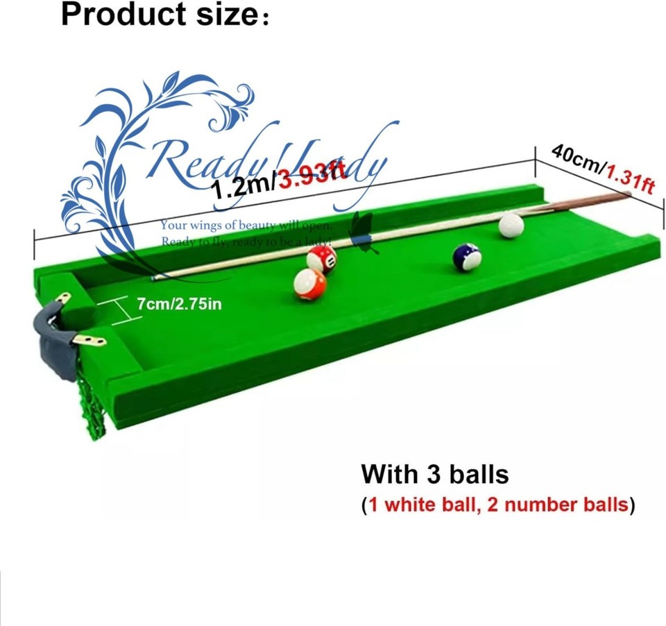 Portable Pool Table, Lightght Billiard Training Table with Leveling ...