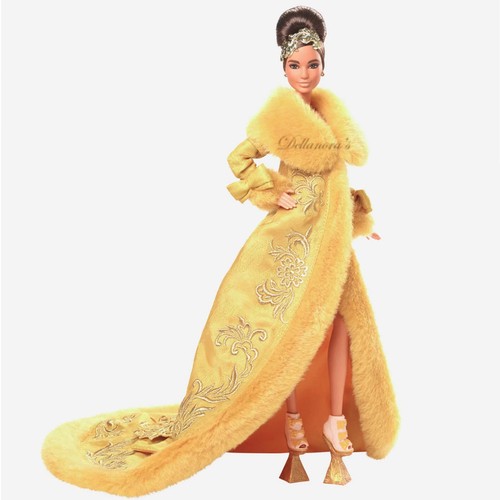 Barbie Guo Pei Golden-Yellow Gown Embroidered PLATINUM Label Doll ...