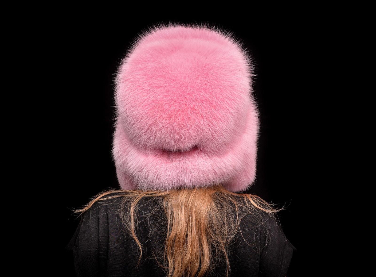 Genuine Flamingo Pink Shadow Fox Fur Handmade Massive Trapper Aviator ...