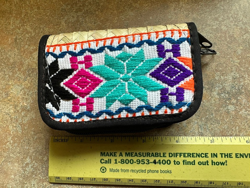 New” Colorful Original From Mexico Embroidered Coin Purse CX7 | eBay