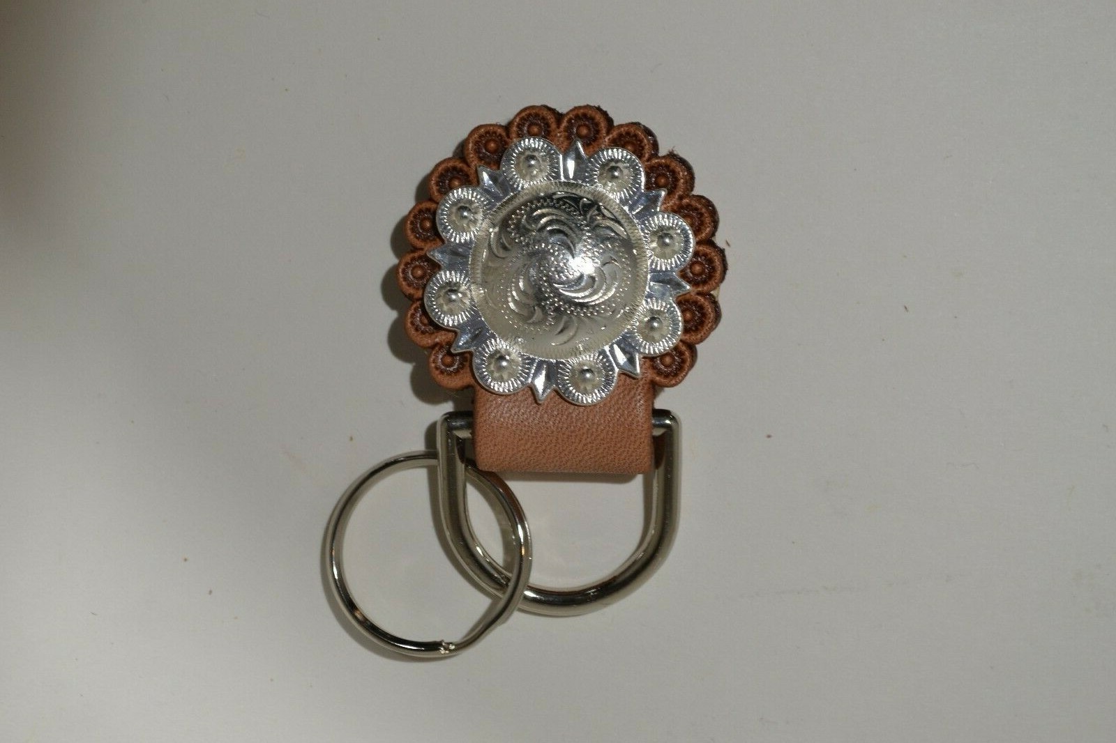 Concho Key Fob - 1 1/2" Silver Berry concho with key ring ( (J6) | eBay