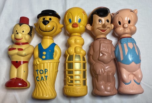 1960's Vintage Soaky Bubble Bath Toys, Porky Pig, Tweety, Top Cat ...