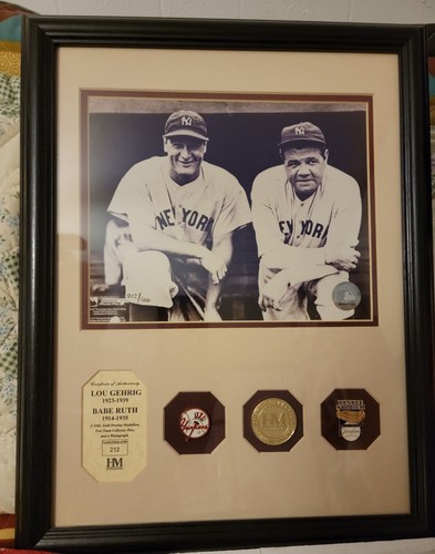 Highland Mint Babe Ruth & Lou Gehrig NY Yankees Photo Mint Display #212 ...