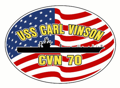 USS CARL VINSON CVN 70 Oval Decal / Sticker Military USN U S Navy S07 ...