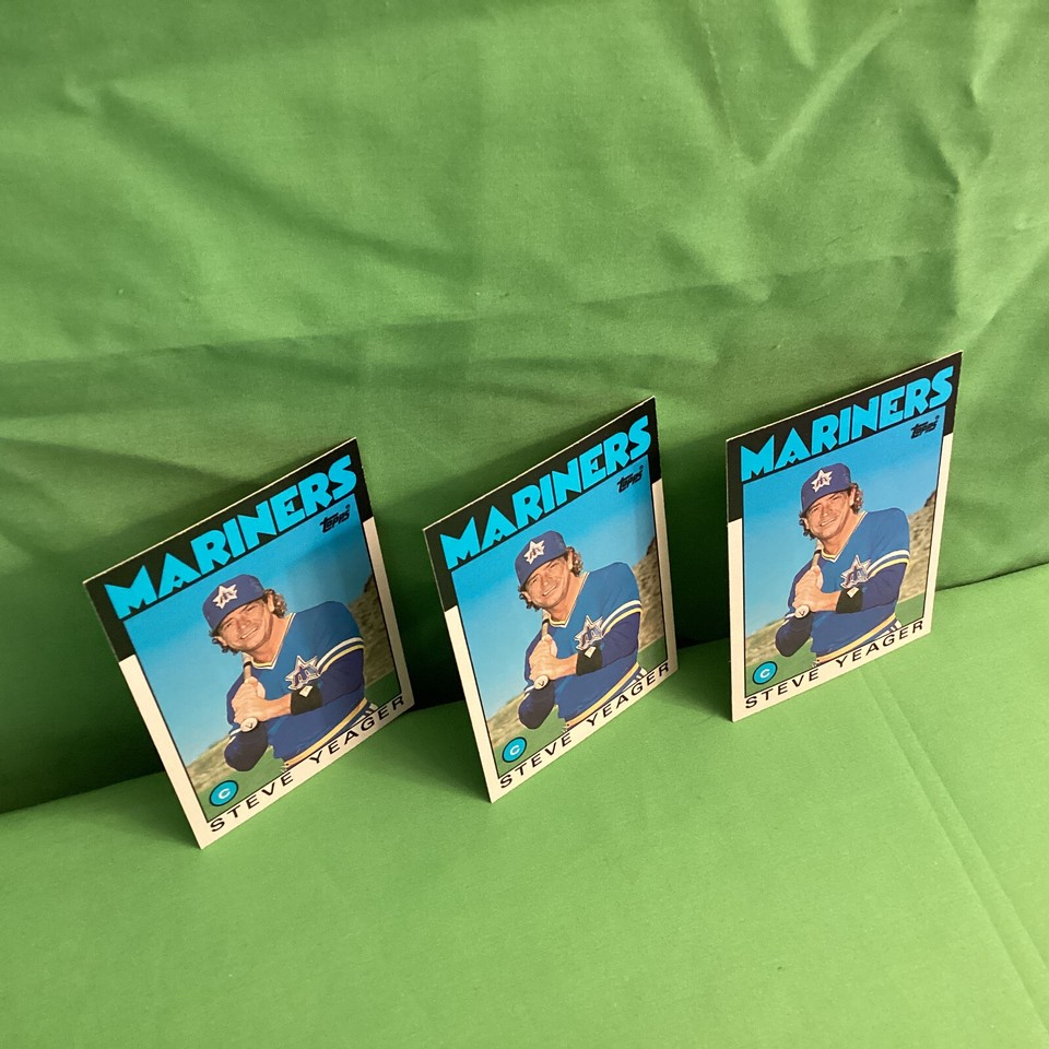 STEVE YEAGER, three 1986 Topps update cards, #130T, Seattle Mariners | eBay
