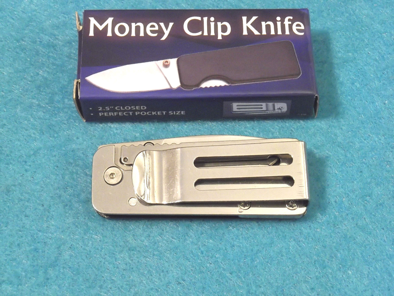 Money Clip Knife 210649 Black handle folding linerlock 2 1/2" closed ...