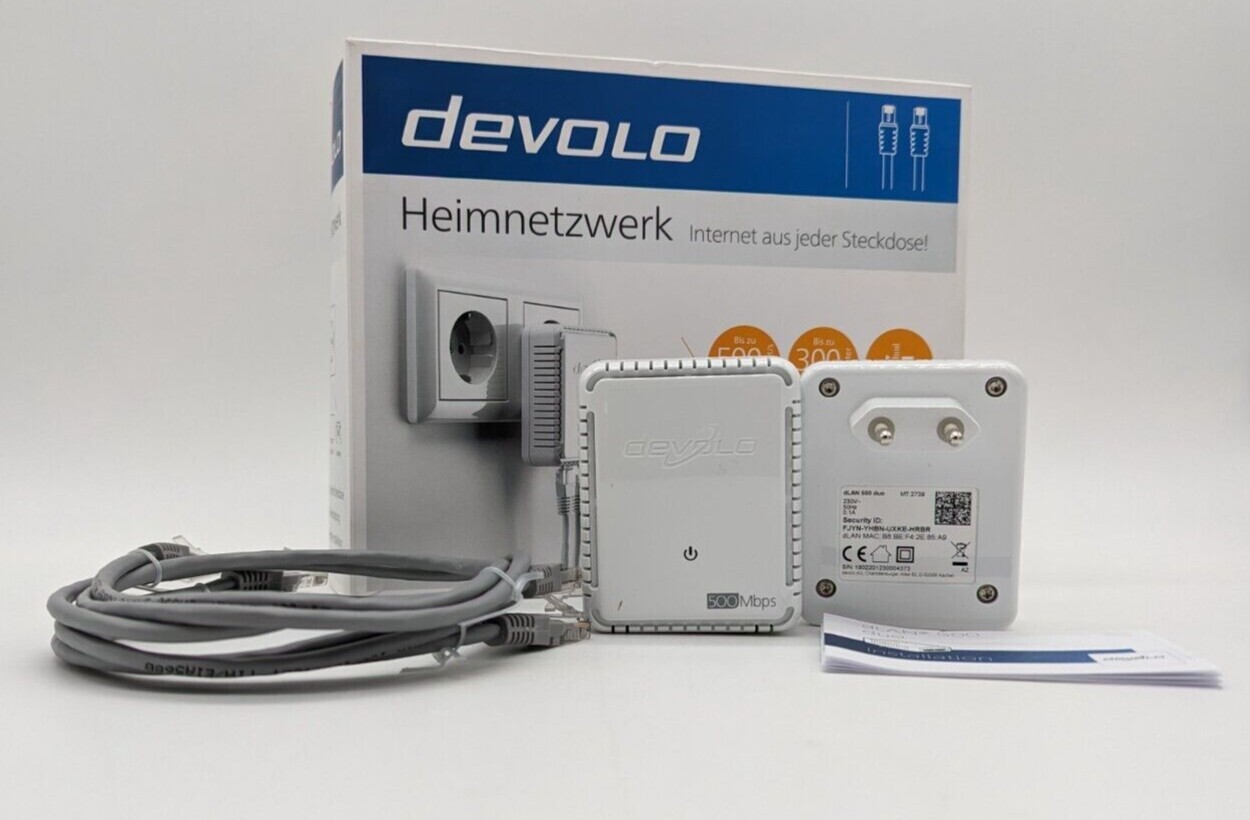 devolo dLAN® 500 Duo Powerline-Adapter (500 Mbps/2 x LAN) SET 2 Stück ...