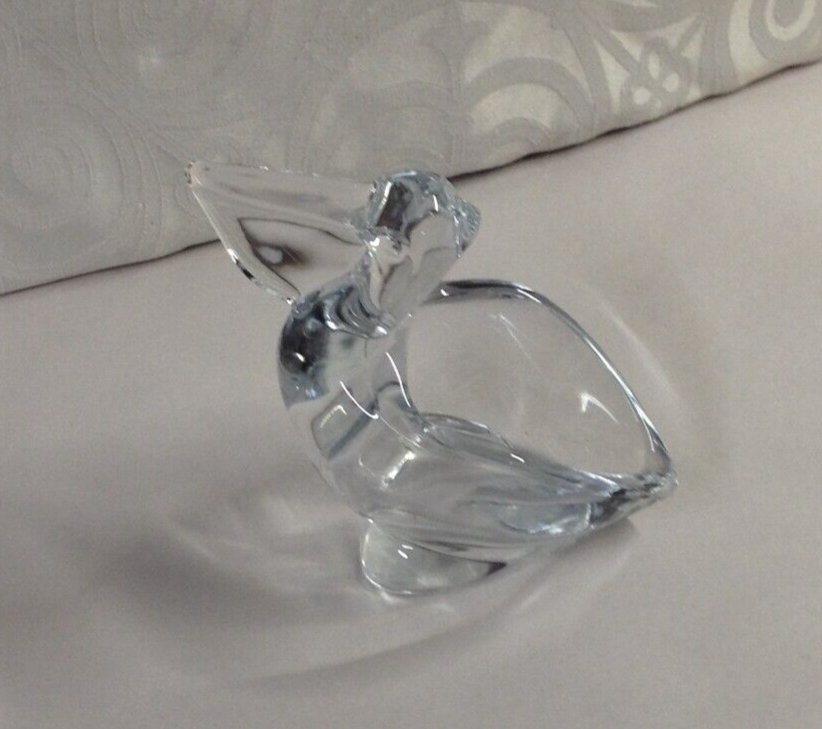 Vintage Sasaki (?) Lead Crystal Art Glass Pelican Figurine Candy Dish ...