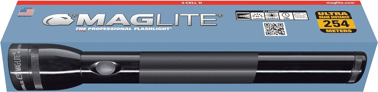 MagLite - S3D015 Maglite Heavy-Duty Incandescent 3-Cell D Flashlight in ...