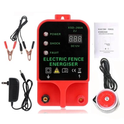 10KM 2J Portable Electric Fence Energizer Waterproof Fence Charger for ...