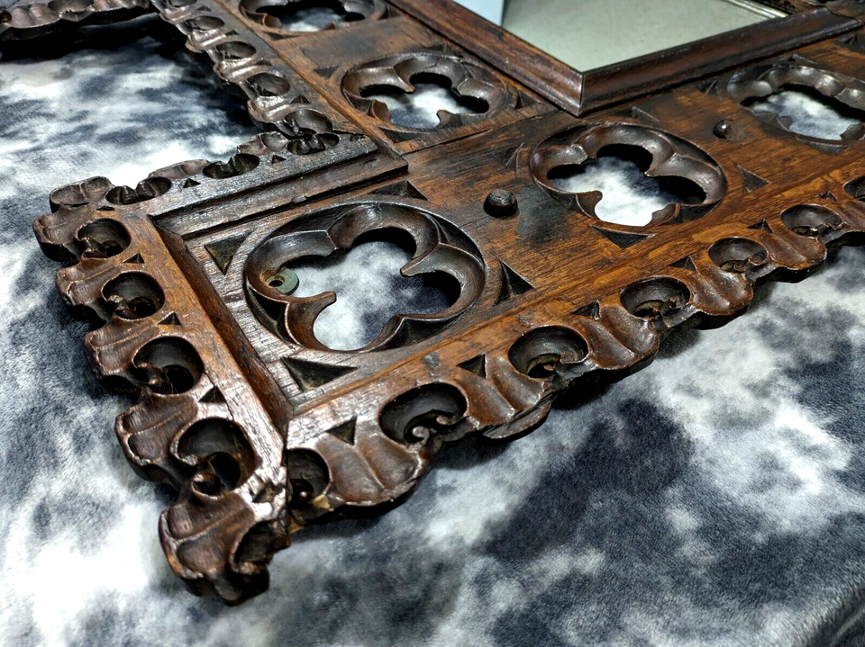 15th Century Gothic Carved Oak Wood Quatrefoil Tracery Panel Antique ...