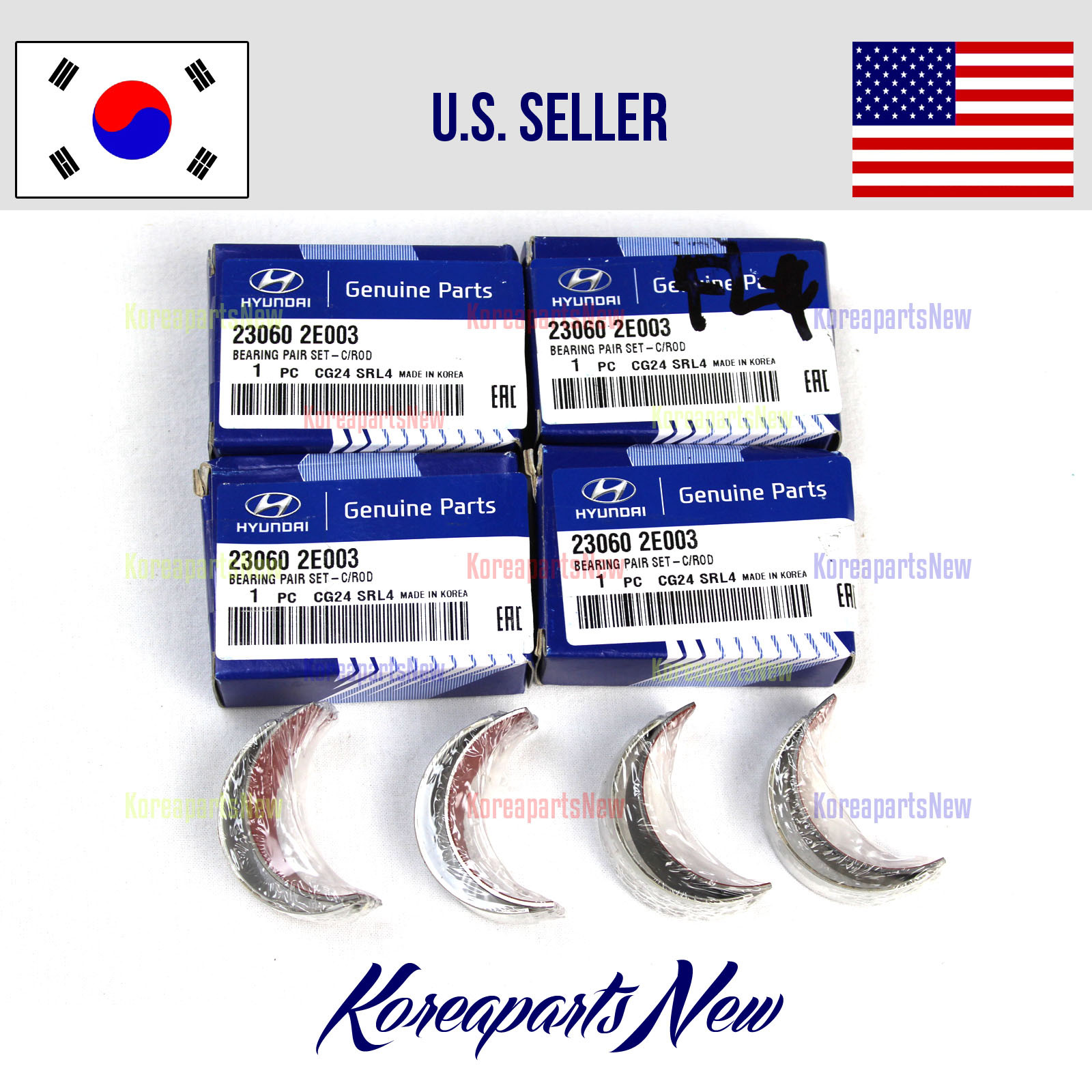 Connecting Rod Bearing STD-A 8pcs 230602E001 SOUL FORTE ELANTRA 2.0L ...