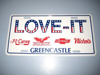 Vintage 1970s LOVE-IT Chevrolet Chevy Buick License Plate Dealer Promo ...