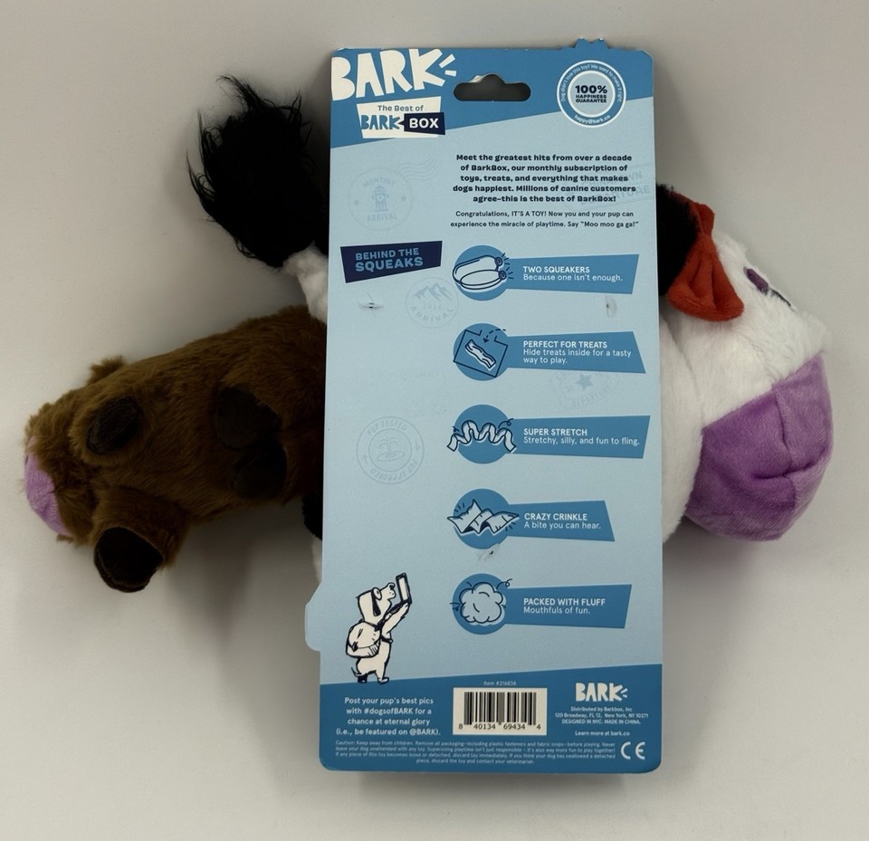 Bark Box " Bertha the Cow " Dog Toy Cow Giving Birth to Calf Extra ...