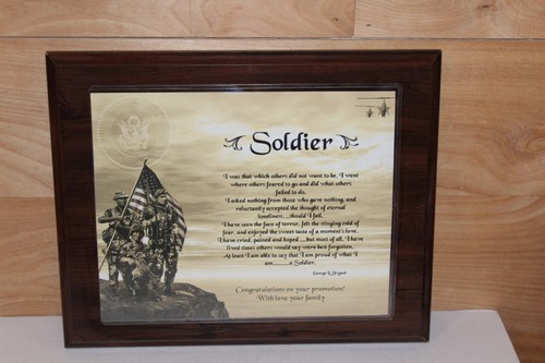 United States Army Soldier Promotion From Family Plaque | eBay