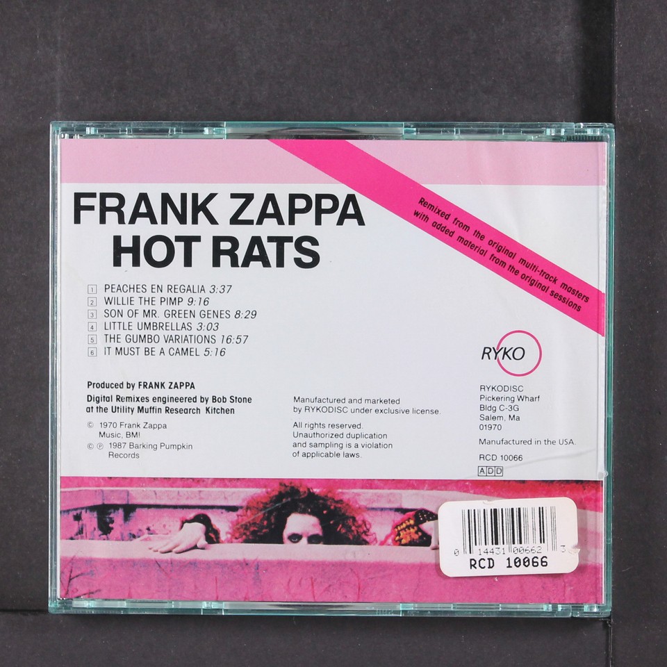 FRANK ZAPPA: hot rats RYKO CD | eBay