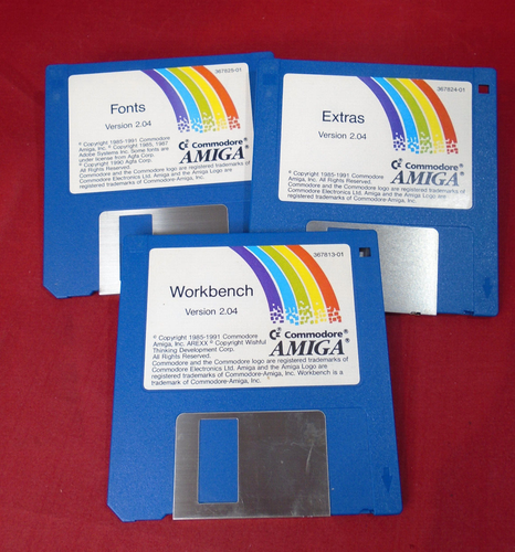 Commodore Amiga Workbench, Extras & Fonts v2.04 on Disk. Untested | eBay