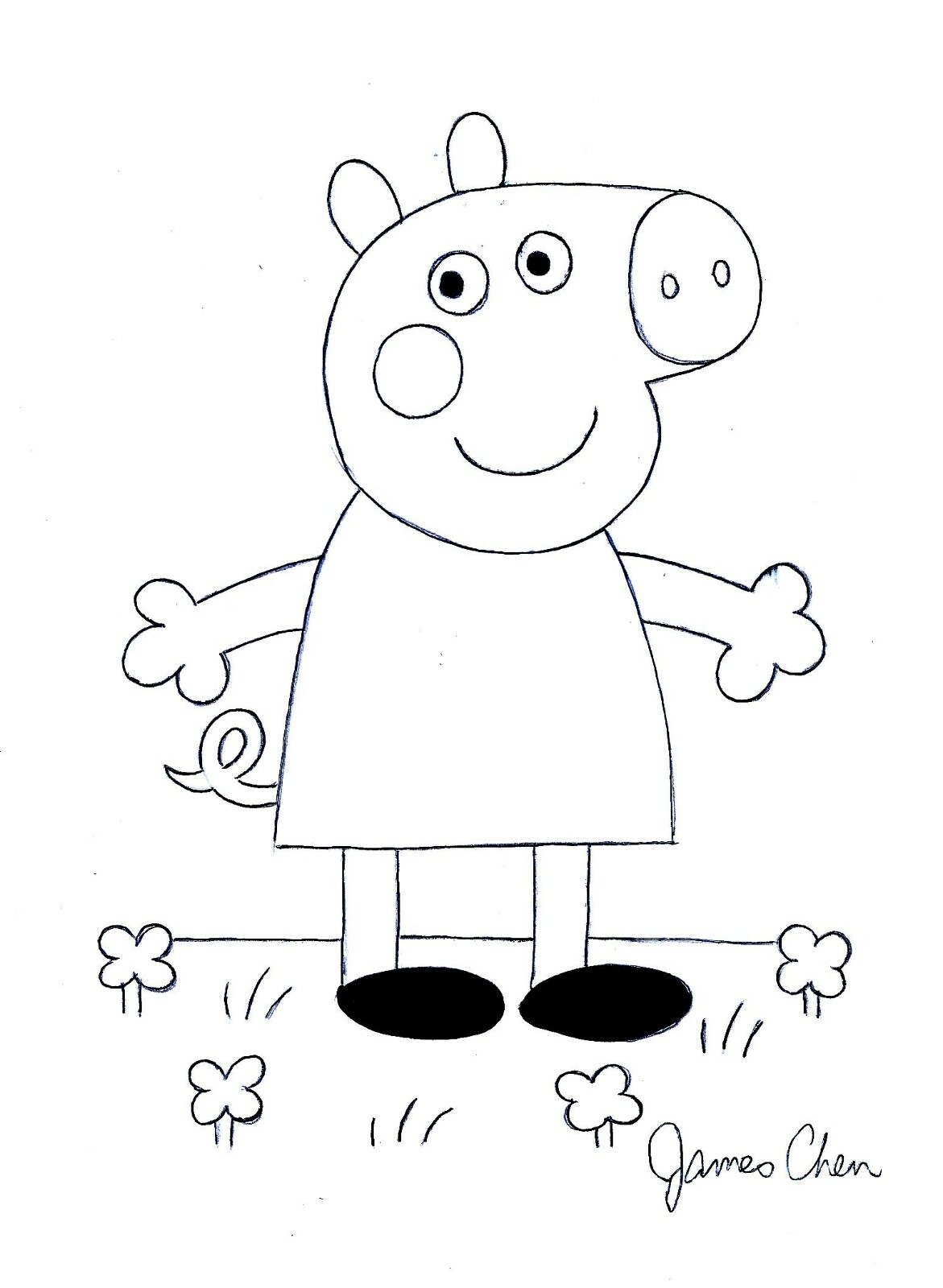 PEPA PIG ORIGINAL COMIC ART SKETCH 1 BY COMIC ARTIST JAMES CHEN | eBay