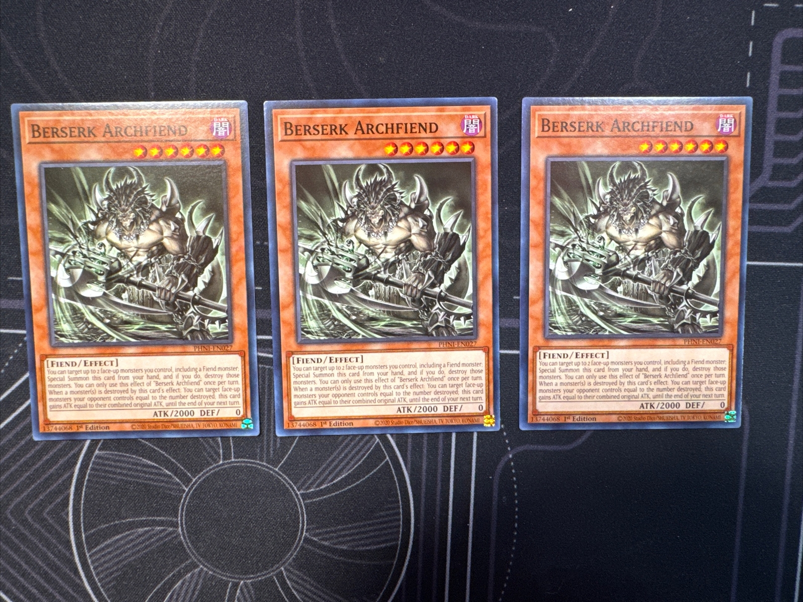 Yugioh! 3x Berserk Archfiend PHNI-EN027 Phantom Nightmare | eBay