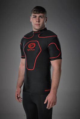 Optimum Origin Protective Padded Rugby Top Body Armour Red Kids Adult ...
