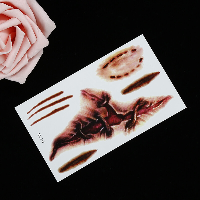Realistic Wound Stickers Fake Scar Tattoos Waterproof Halloween Makeup ...