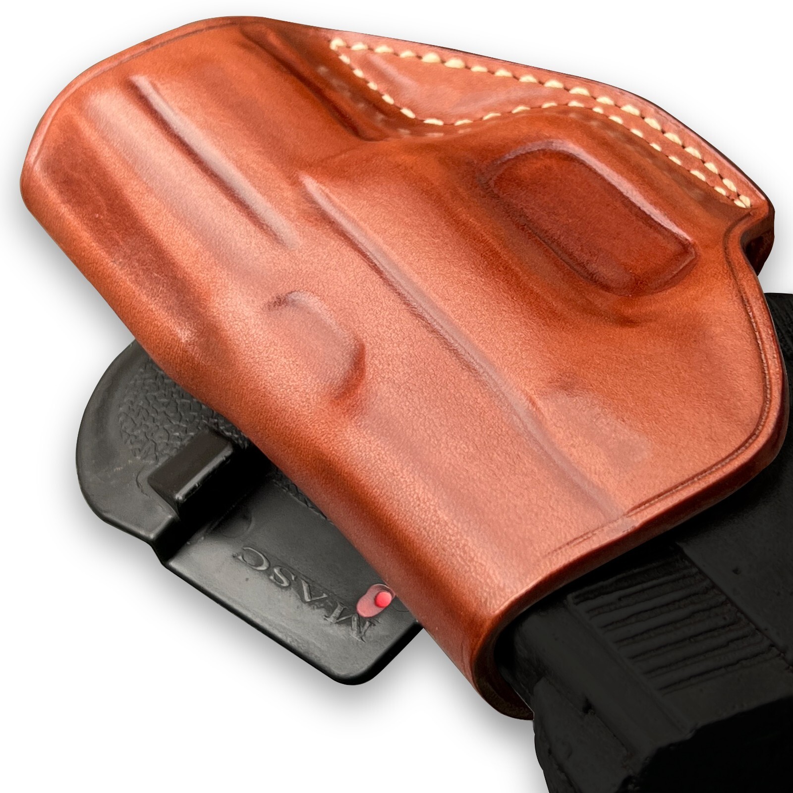 Leather OWB Paddle Holster Fits, S&W Equalizer 9mm 3.675" Barrel #1633 ...