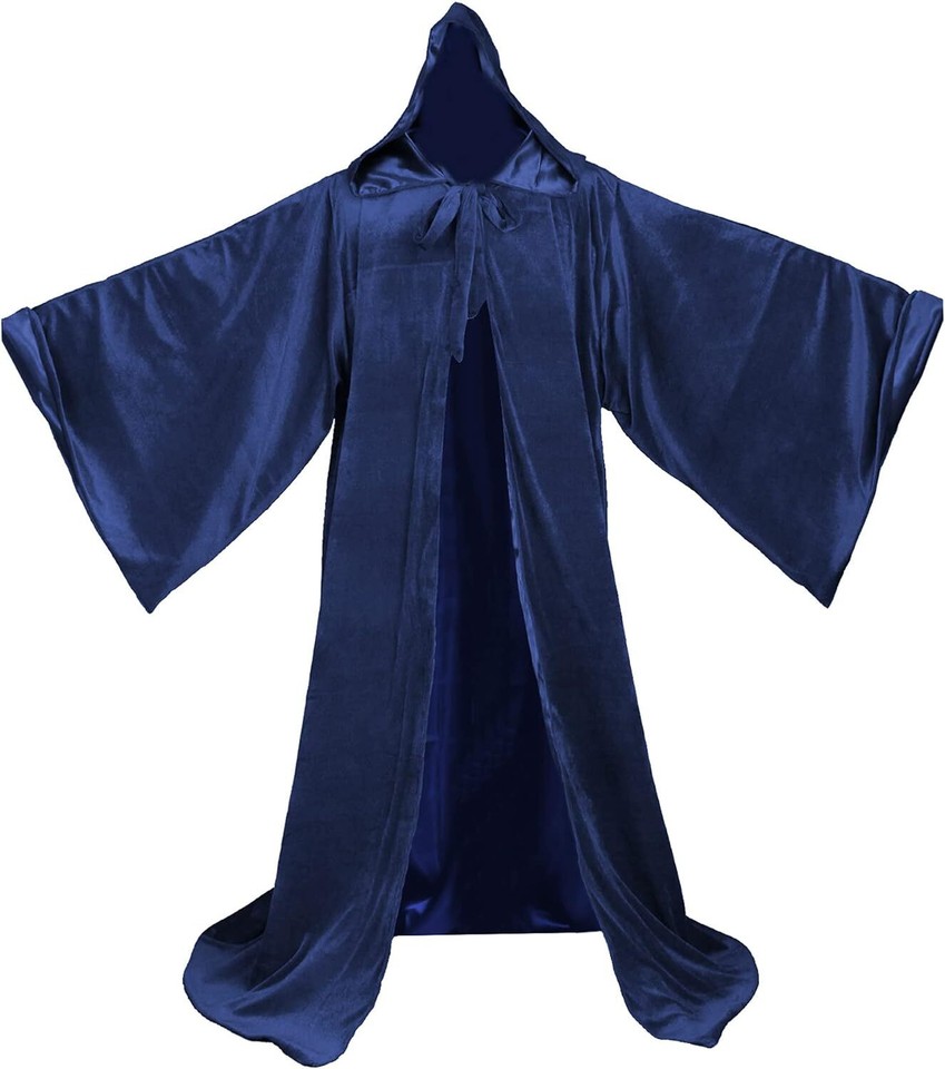 Velvet Wizard Robe with Satin Lined Hood and Sleeves | eBay