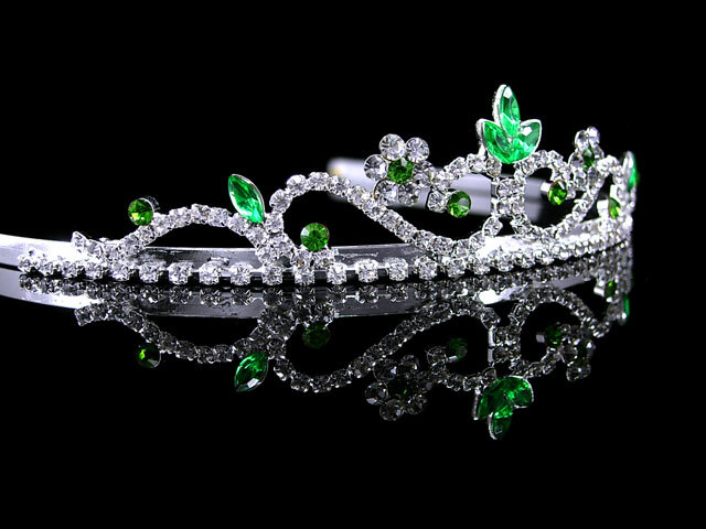 55 Styles Green Crystal Queen Princess Tiara Crown Wedding Princess For ...