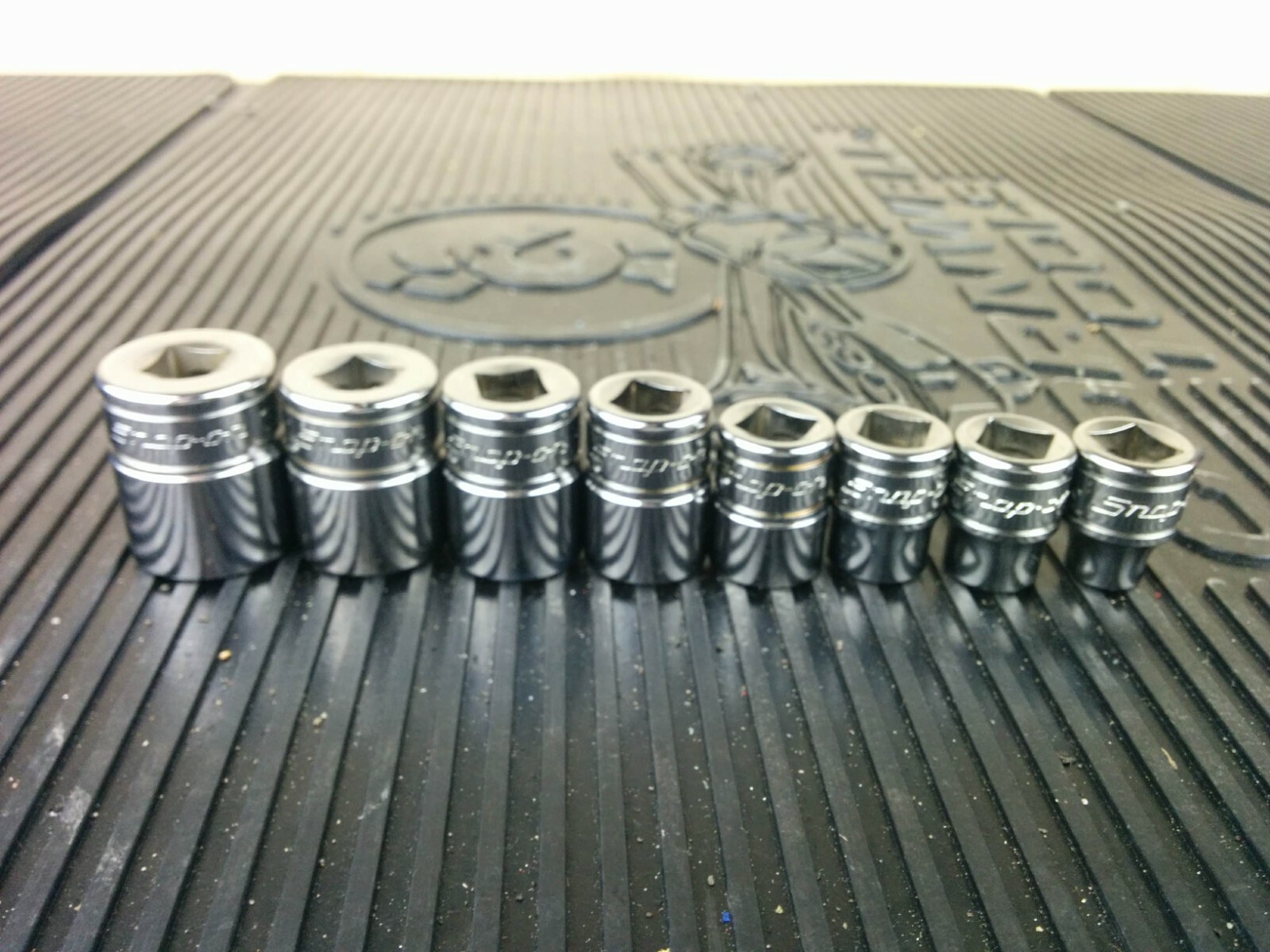 11pc Snap-on Tools USA 3/8" Drive SAE Shallow 12 Point Chrome Socket ...