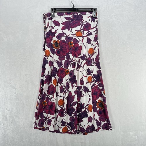Patagonia Skirt Womens Small Purple Red Floral Ruched Jersey Knit ...