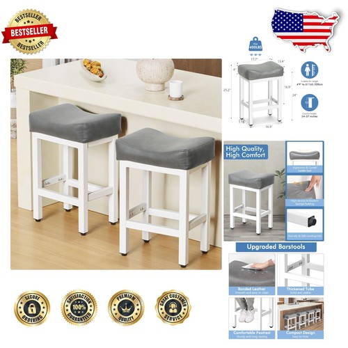 Durable 400 lb Capacity Bar Stools Set of 2 - Perfect for Kitchen ...