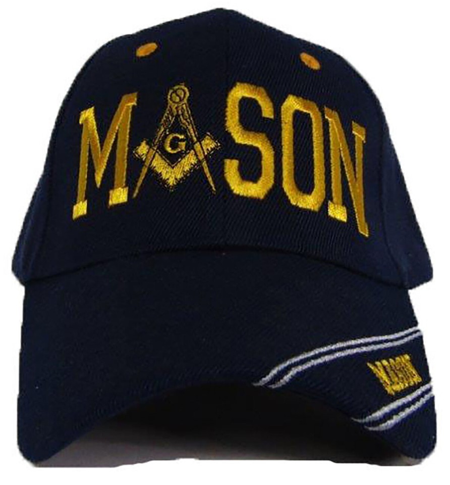 Blue Mason Masonic Gold Letters Ball Cap Hat Embroidered CAP961 (TOPW ...