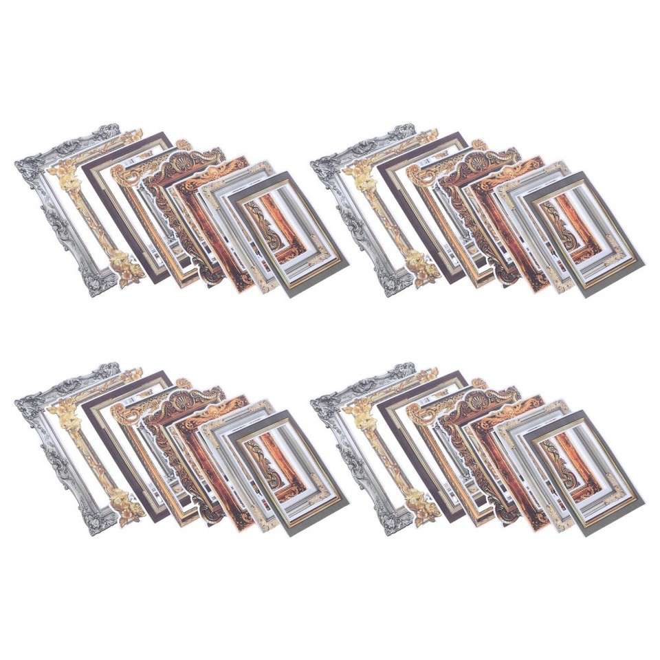 32 Pcs Retro Photo Frame Border Stickers Picture Collages for Wall ...