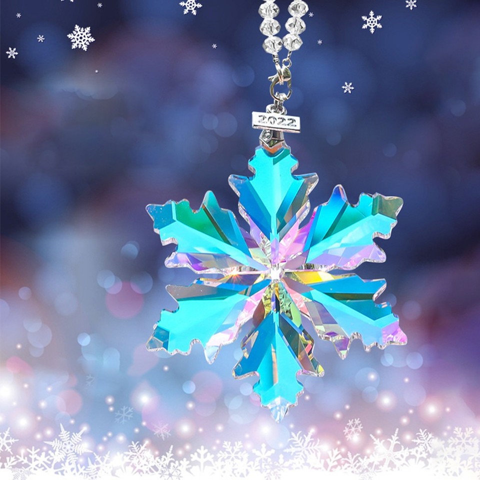 Delicate Glass Crystal Snowflake Decor Garden Crystal Hanging Ornament ...