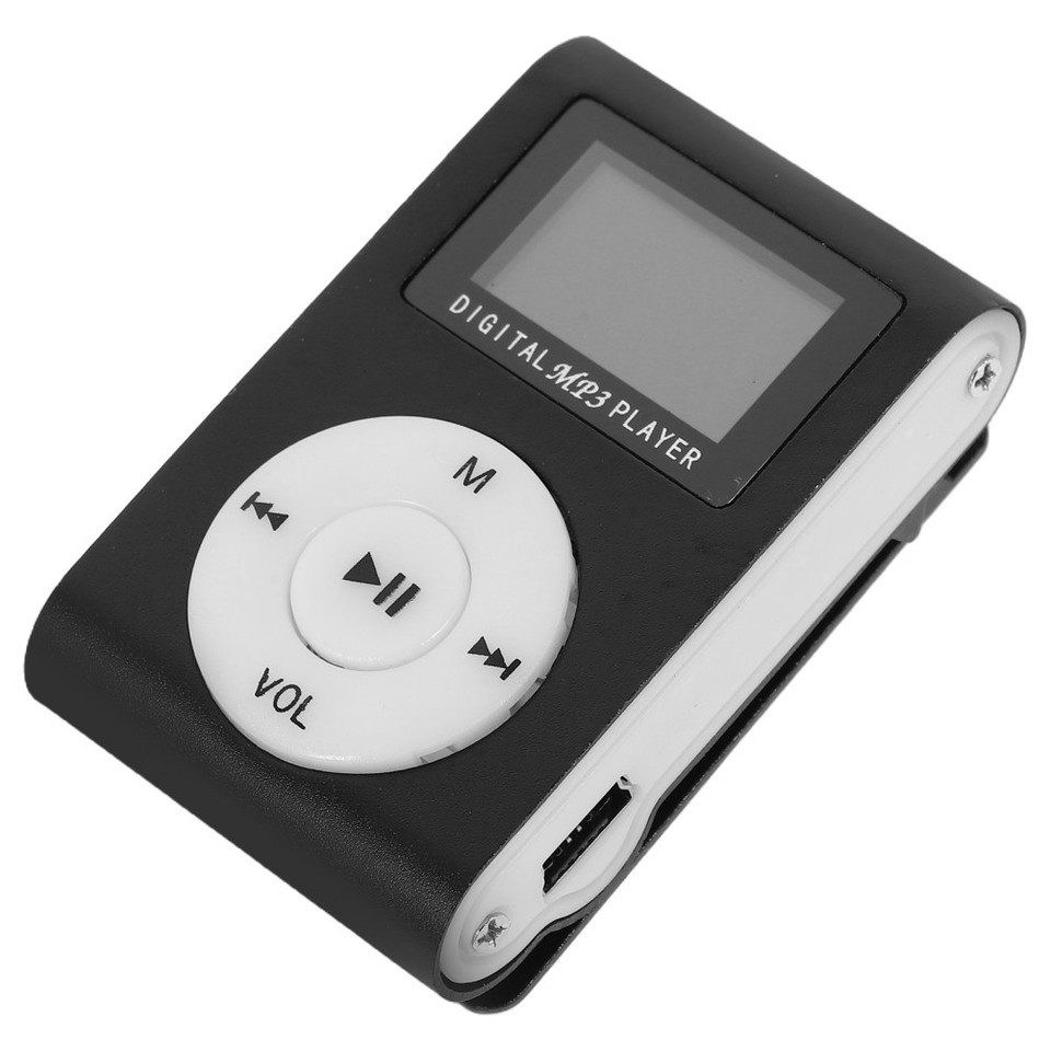 Mini USB Clip MP3 Player LCD Screen Support 32GB (Black) MP3 player ...