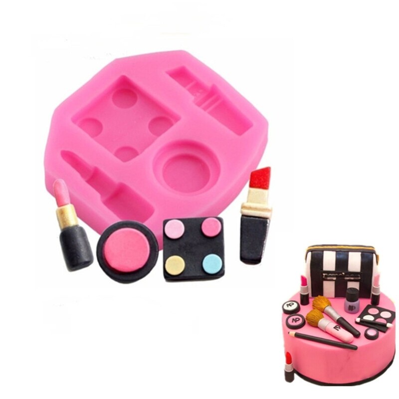 3D Lipstick and Makeup Tool Silicone Mold Cake Mold Sugar Clay Soap ...