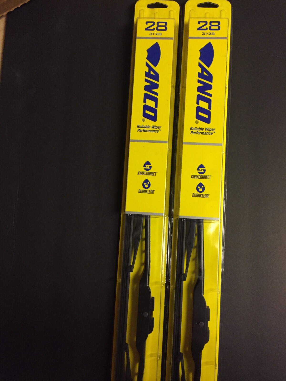 2x 28" ANCO 31-28 WINDSHIELD WIPER BLADE 31 SERIES 28" BLACK METAL ...