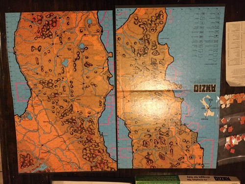 Anzio War Board Game, Avalon Hill, 1969, 2 boards of maps, has all the ...