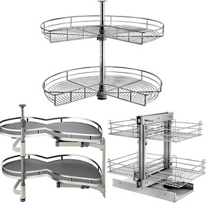 VEVOR Blind Corner Organizer / Kidney Chrome 2-Shelf Lazy Susan / Cloud ...