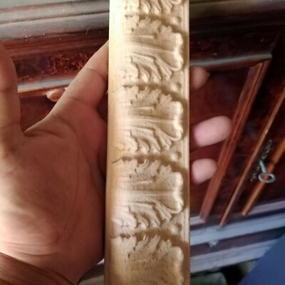 Wood Carved Panel Border Trim Frame Baroque Applique Leaves Antique ...