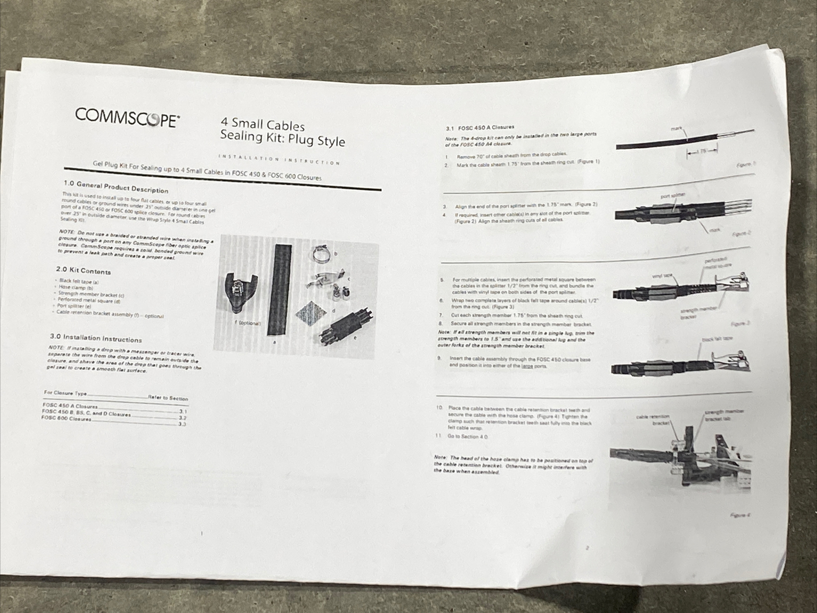 CommScope FOSC Quick Install 4 Cable Capacity Gel Plug (XJ261N-000) for ...