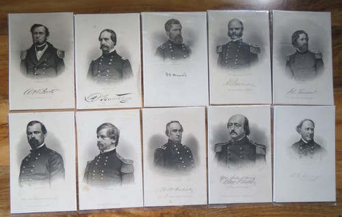 10 CIVIL WAR PRINTS UNION GENERALS - 19th C Engravings Antique | eBay