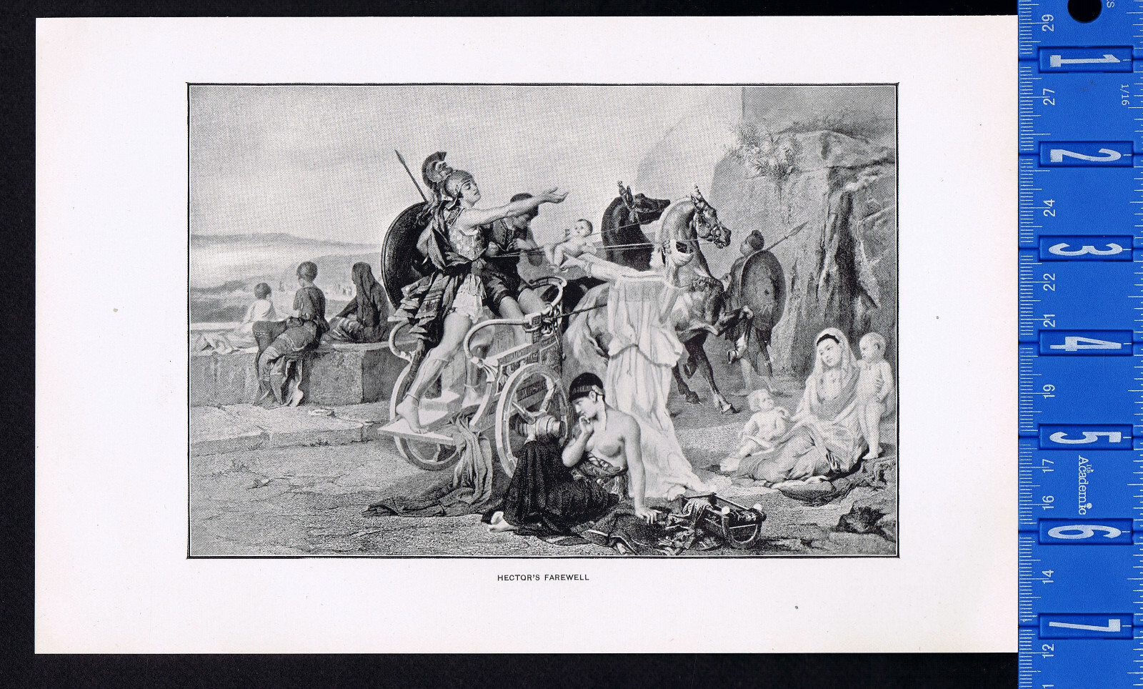 HECTOR'S FAREWELL and Andromache and their son Priam-1901 Print | eBay
