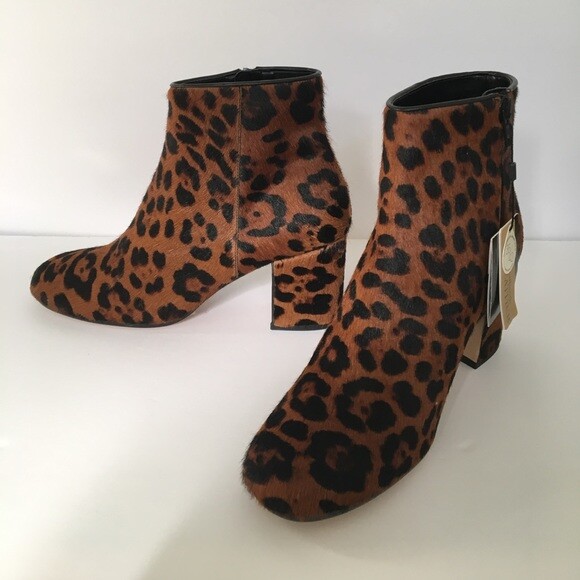 ZARA NEW WOMAN LEOPARD HIGH HEELED PRINTED LEATHER BOOTIE 36-41 Ref ...