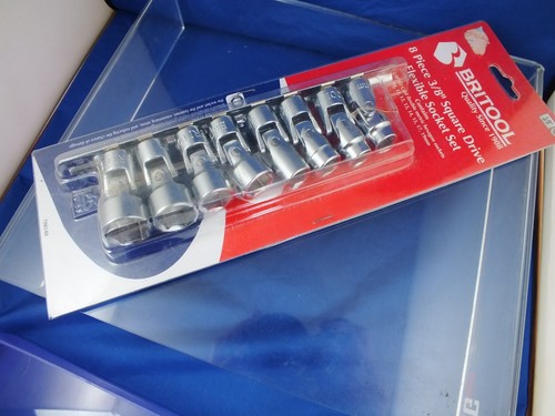 Britool 3/8in Drive 8 Piece Flexible Metric Socket Set 708140 New Old ...