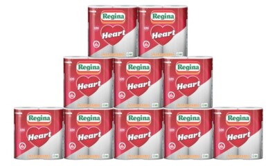 20 Rolls Regina 3 Ply Tissue Paper Heart Kitchen Cleaning Towel Bulk ...