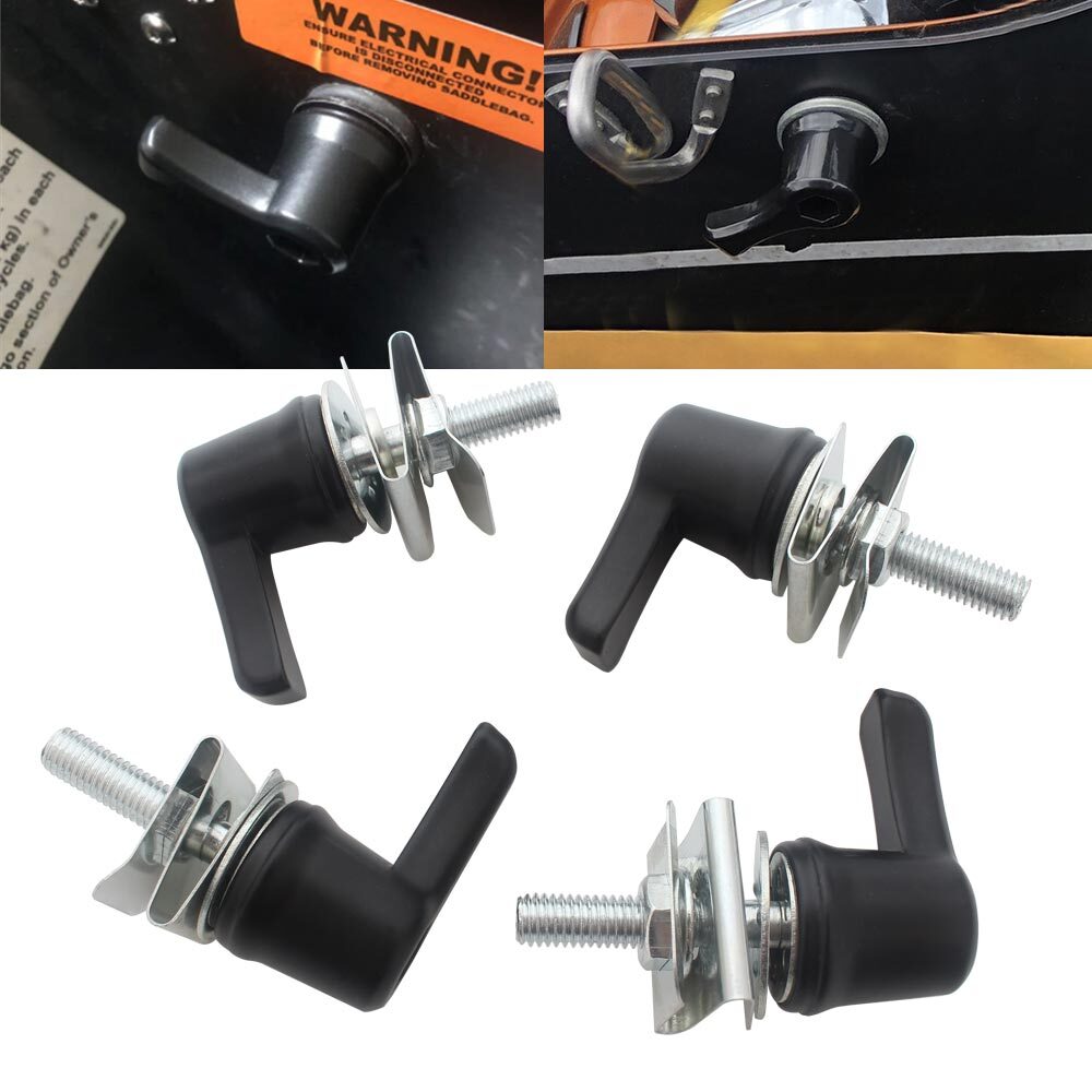 Black Saddlebag Lever Lock Bolts Nuts Kit Mounting Set For Harley ...