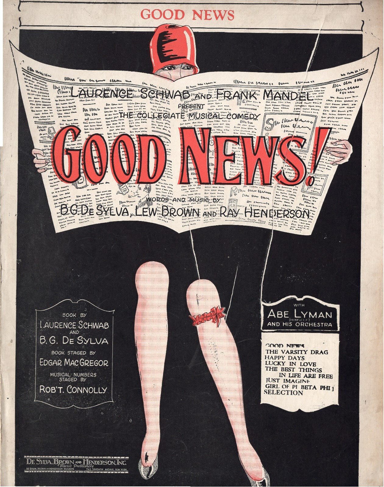 Good News Sheet Music, 1927 Sheet Music, The Collegiate Musical Comedy ...