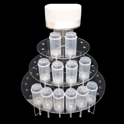 Round Clear Four Tier Acrylic Wedding & Party Cake Push Pop Stands ...