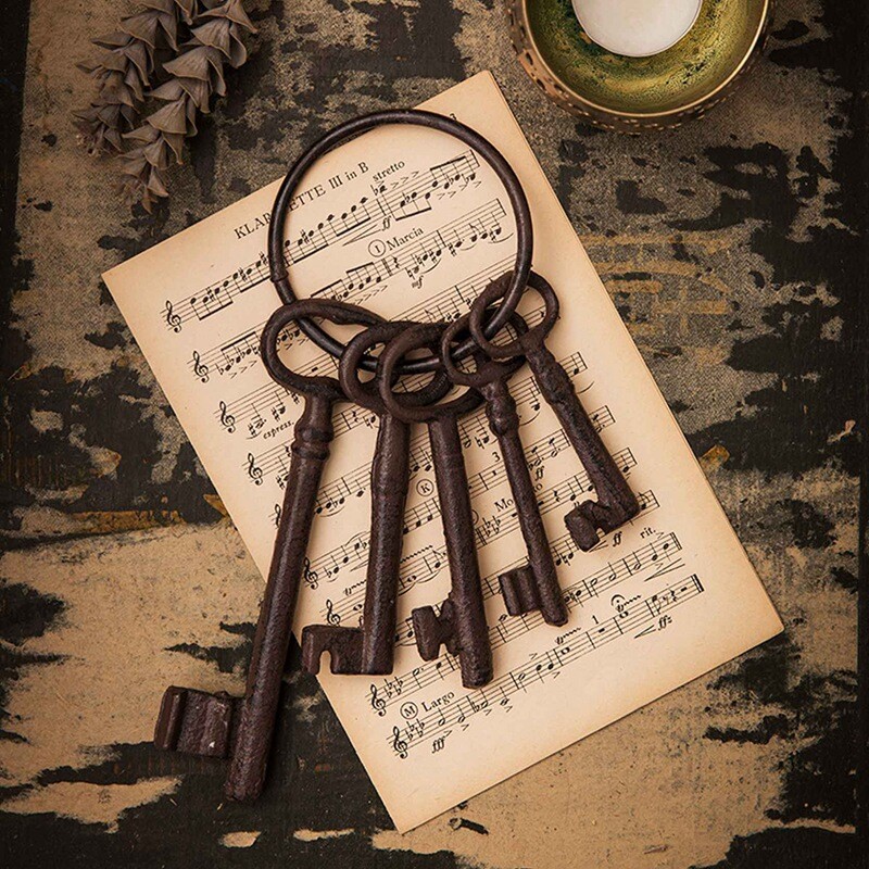 Pirate Treasure Chest Keys Set,Key Antique ,Rustic Cast Iron Skeleton ...
